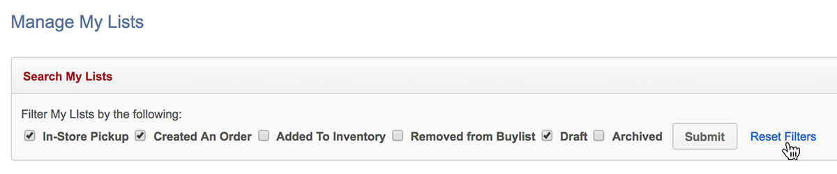 Managing Your Lists – TCGplayer.com