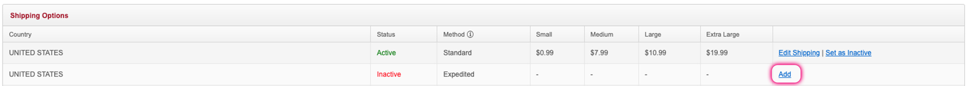 Shipping Settings Tcgplayer