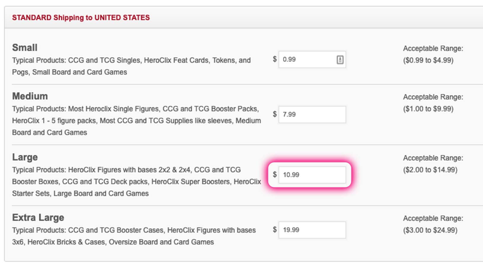 Shipping Settings – TCGplayer.com